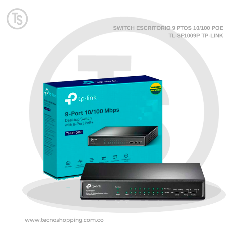 SWITCH ESCRITORIO 9 PTOS 10/100 POE TL-SF1009P TP-LINK – Tecno Shopping ...